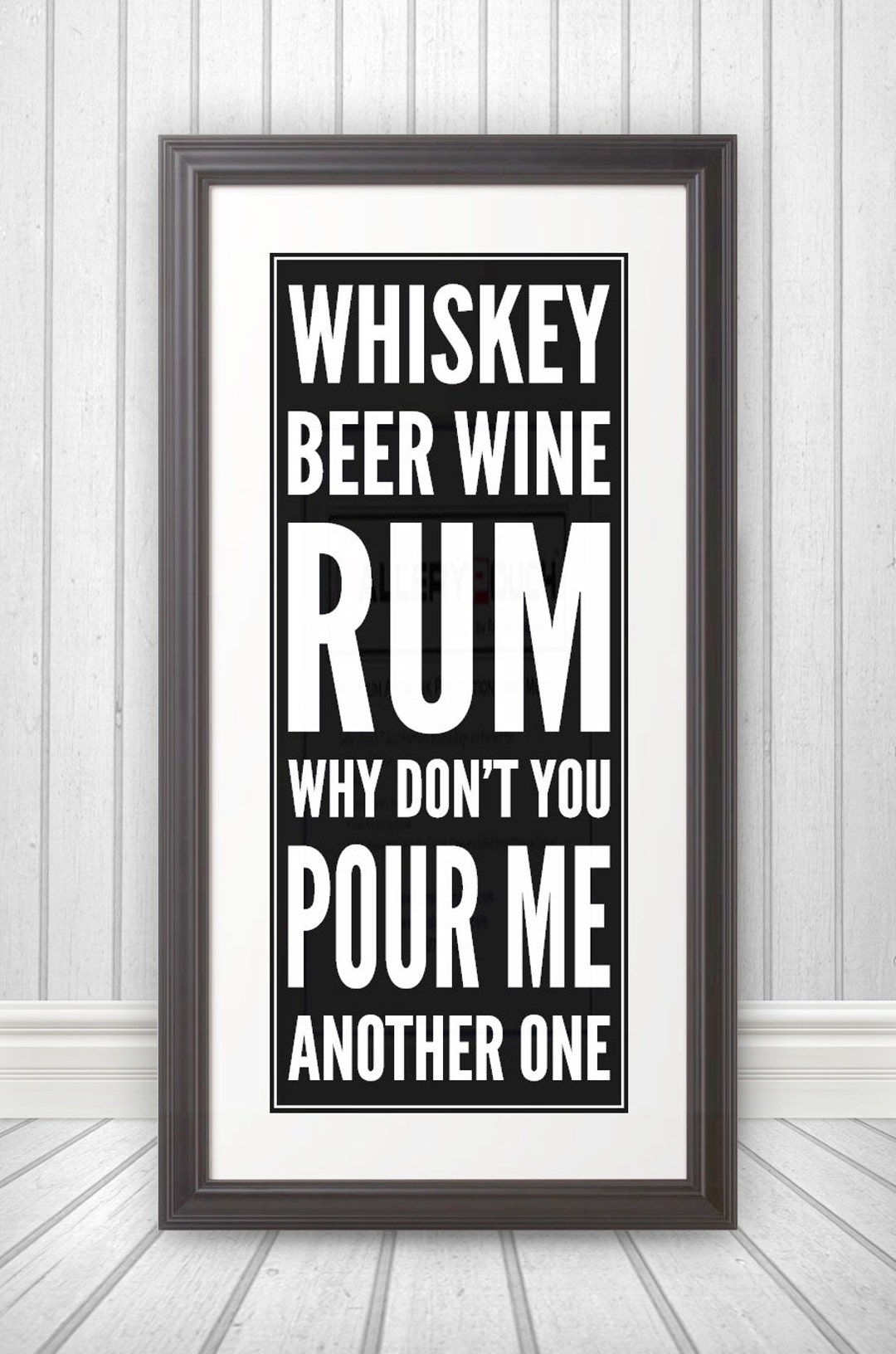Whiskey Beer Wine Rum, Whiskey Art, Whiskey Sign, Whiskey Print - B&W ...