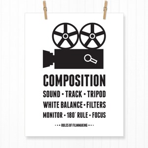The Rules of Filmmaking Print, Camera Print, Camera Art, Typography ...