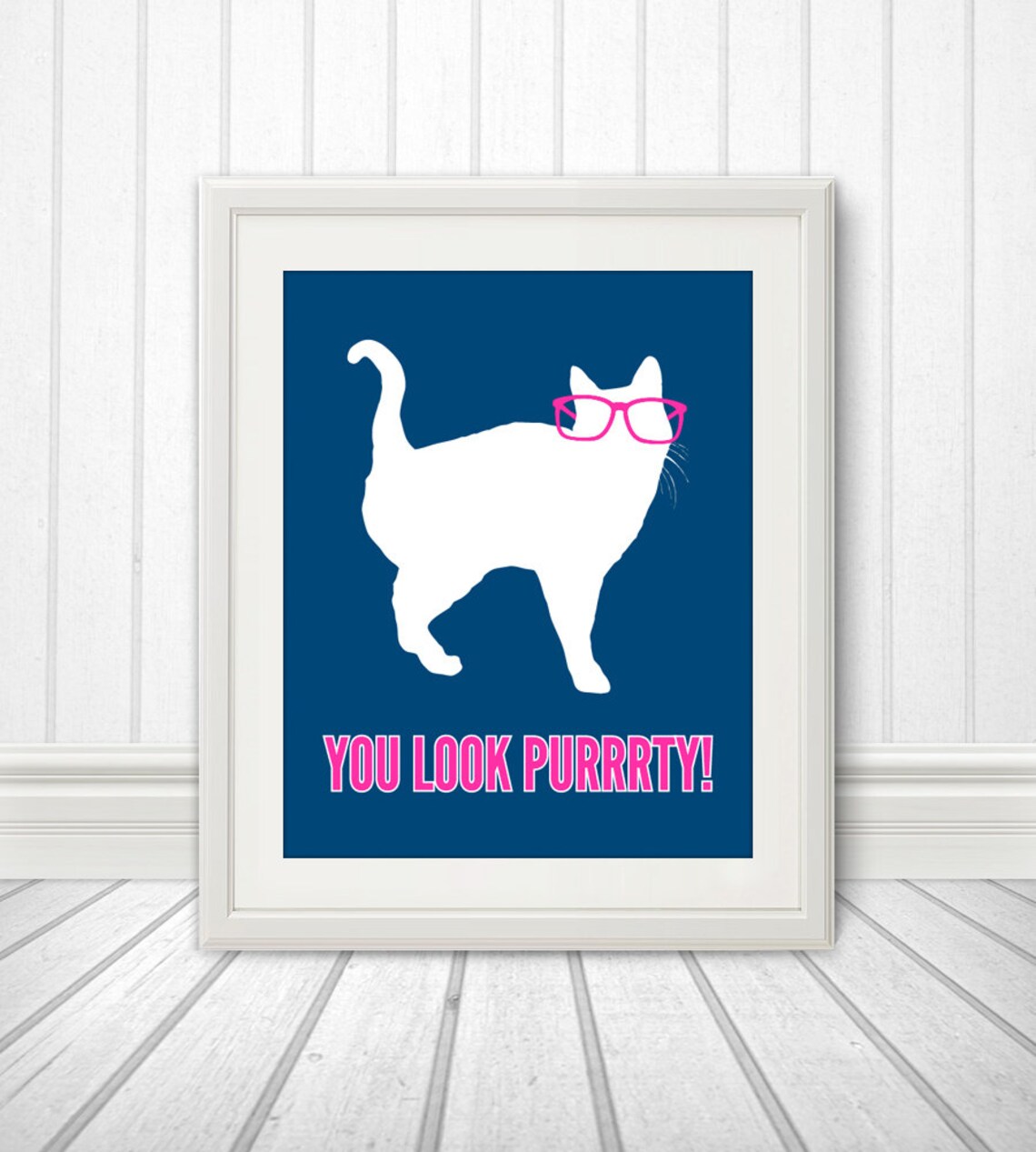 You Look Purrrty Cat Print Cat Art Cat Poster Cat Quote | Etsy