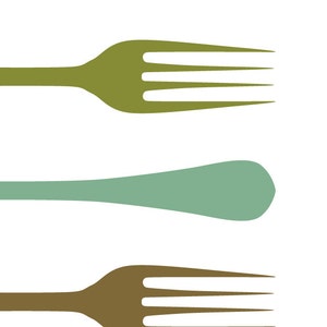 Forks Print Poster, Mid Century Art, Quote Print, Kitchen Art, Retro ...