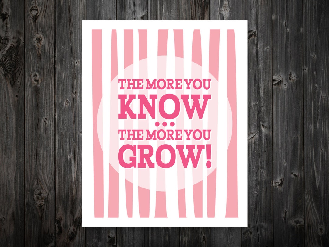 The More You Know, the More You Grow, Inspiration, Typography, Quote ...