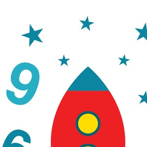 123, Rocket Ship, 123 Poster, 123 Print, Numbers Print, Numbers Poster ...