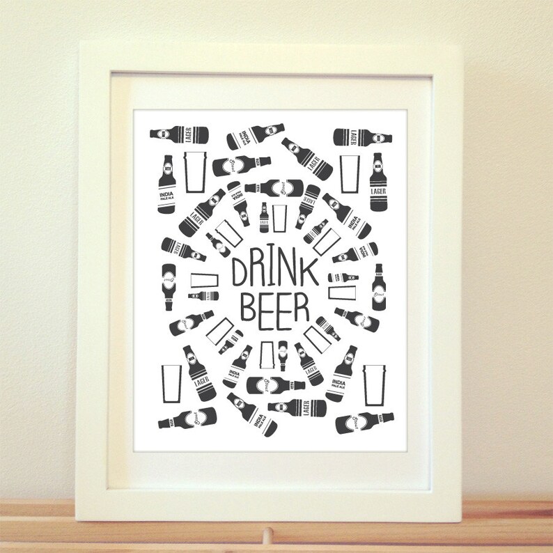 Beer Beer Art Beer Print Beer Poster Home Decor Kitchen - Etsy