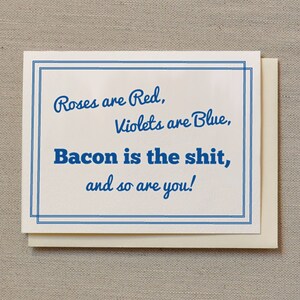 Bacon Card, Greeting Card, Birthday Card, Bacon Greeting, Thank You ...