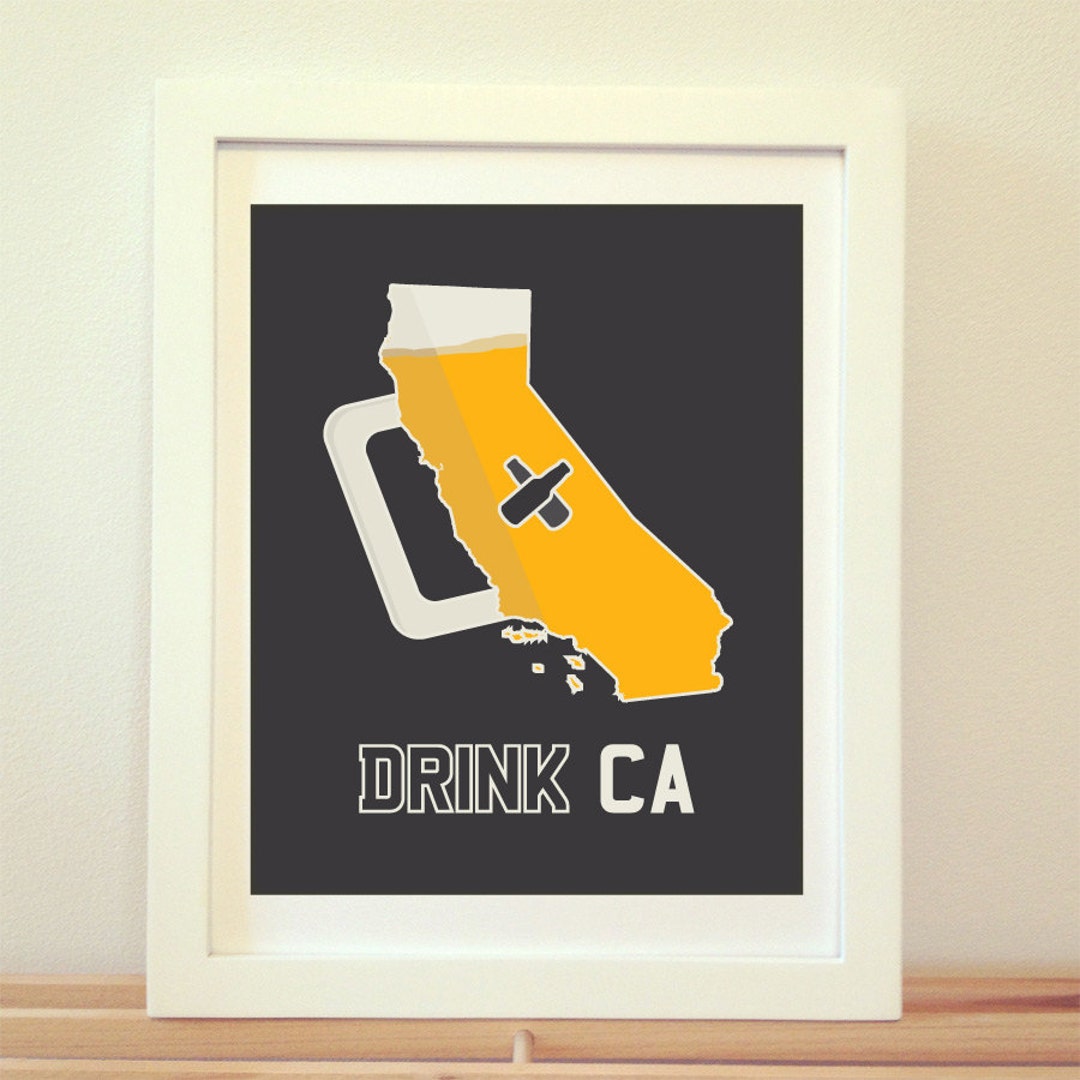 California, California Wall Art, California Beer, California Art ...