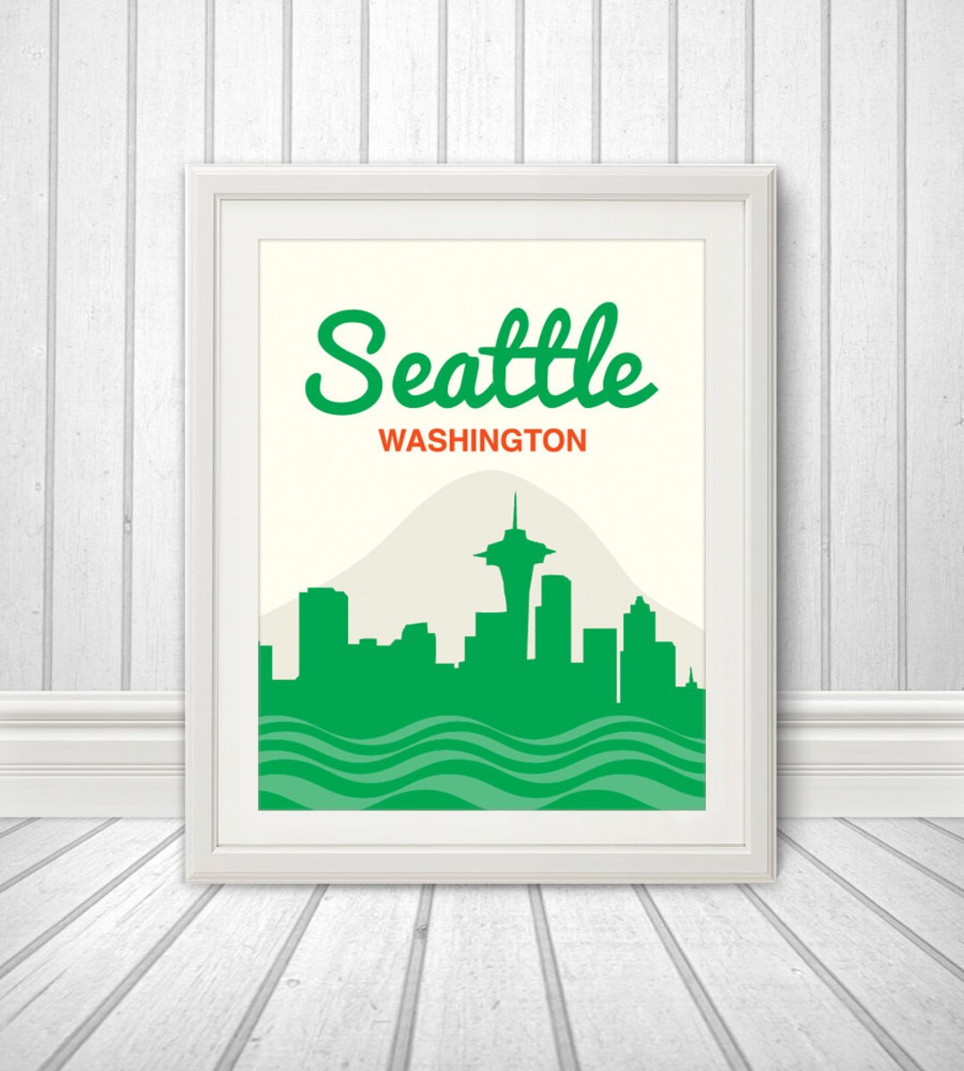 Seattle, Seattle Skyline, Seattle Print, Seattle Poster, Washington - Etsy