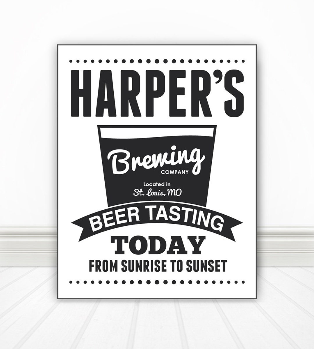Custom Beer Tasting Sign Print, Beer Print, Beer Art, Bar Art, Bar ...