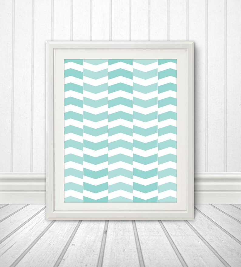 Seafoam Chevron Print Chevron Print Seafoam Print Chevron | Etsy