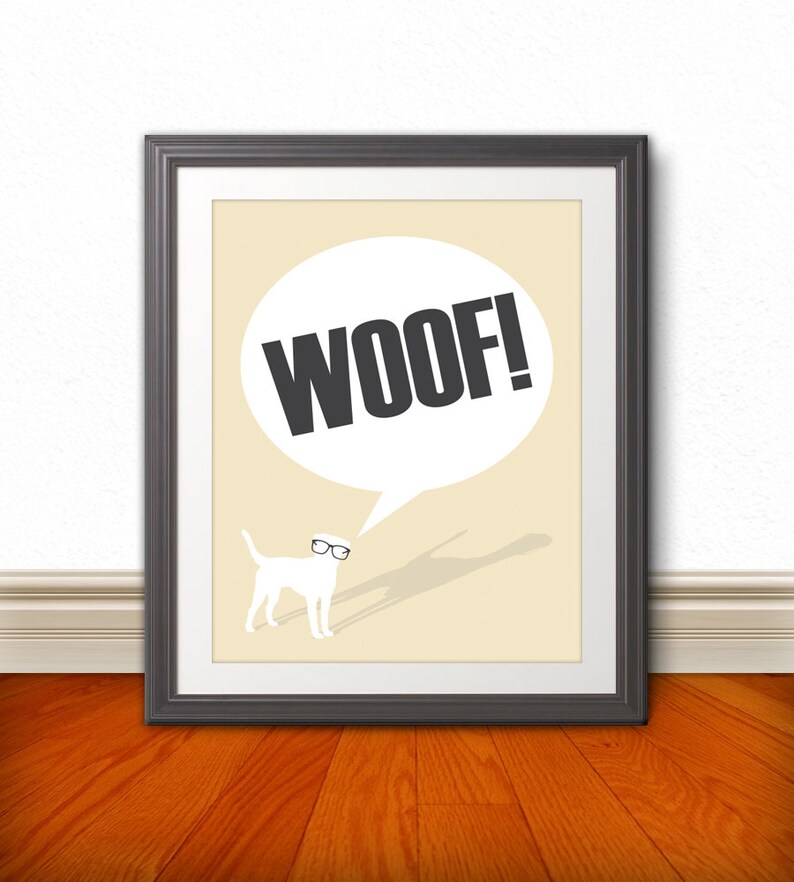 Woof Dog Print Dog Art Dog Poster Dog Sign Puppy Puppy - Etsy