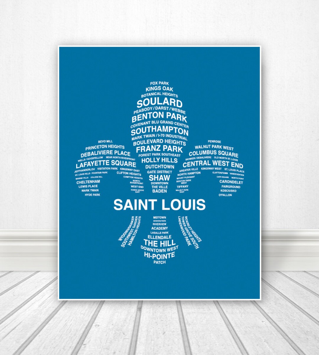 St Louis, St Louis Print, St Louis Neighborhoods, St Louis Art, Fleur ...