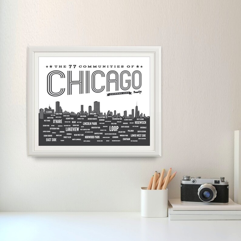 Chicago Neighborhood Poster Chicago Chicago Poster Chicago - Etsy