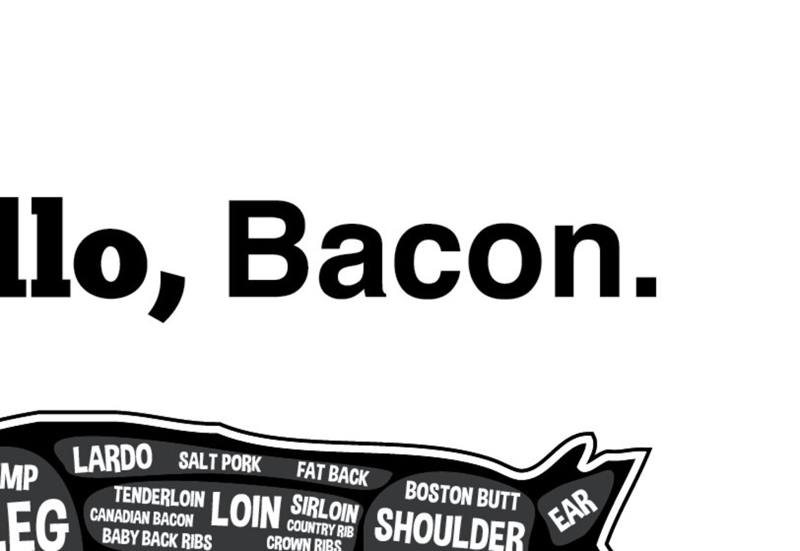 Hello Bacon What Are We Makin Butcher Print Kitchen Chart - Etsy
