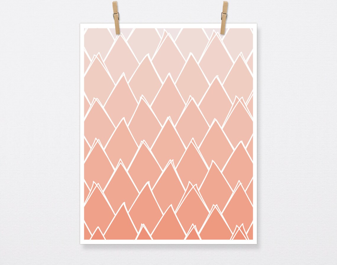 Abstract Coral Triangles Triangle Coral Coral Art Coral - Etsy
