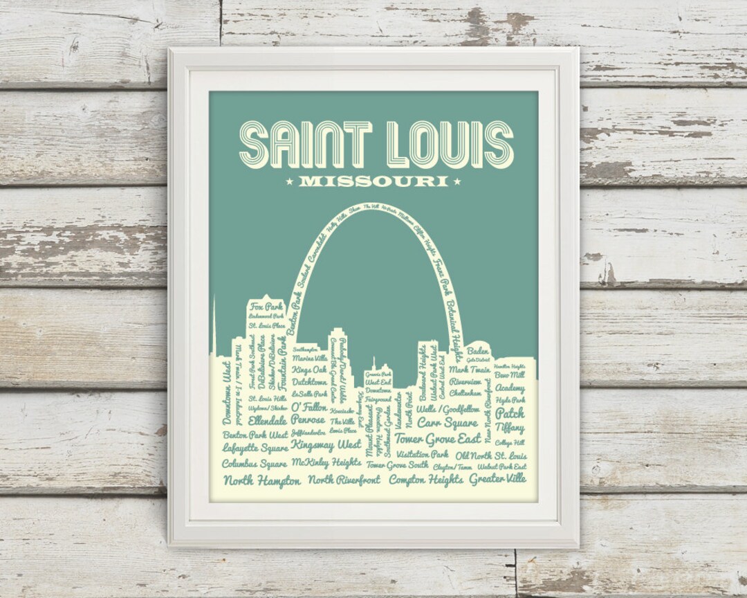 St. Louis Neighborhoods Poster, St. Louis Arch, Saint Louis, St. Louis ...