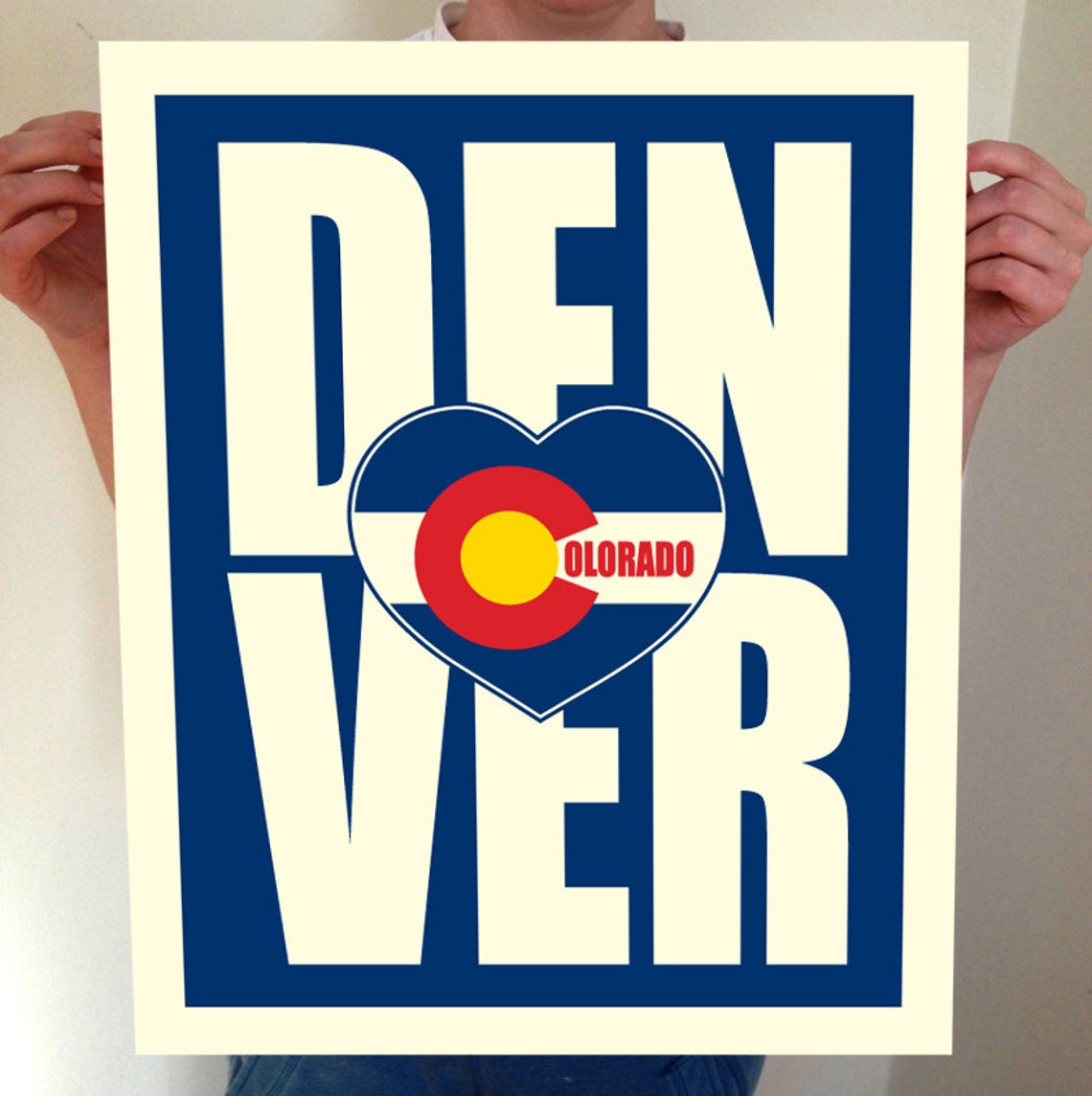 Denver, Colorado, Denver Heart, Denver Typography, Denver Print, Denver ...