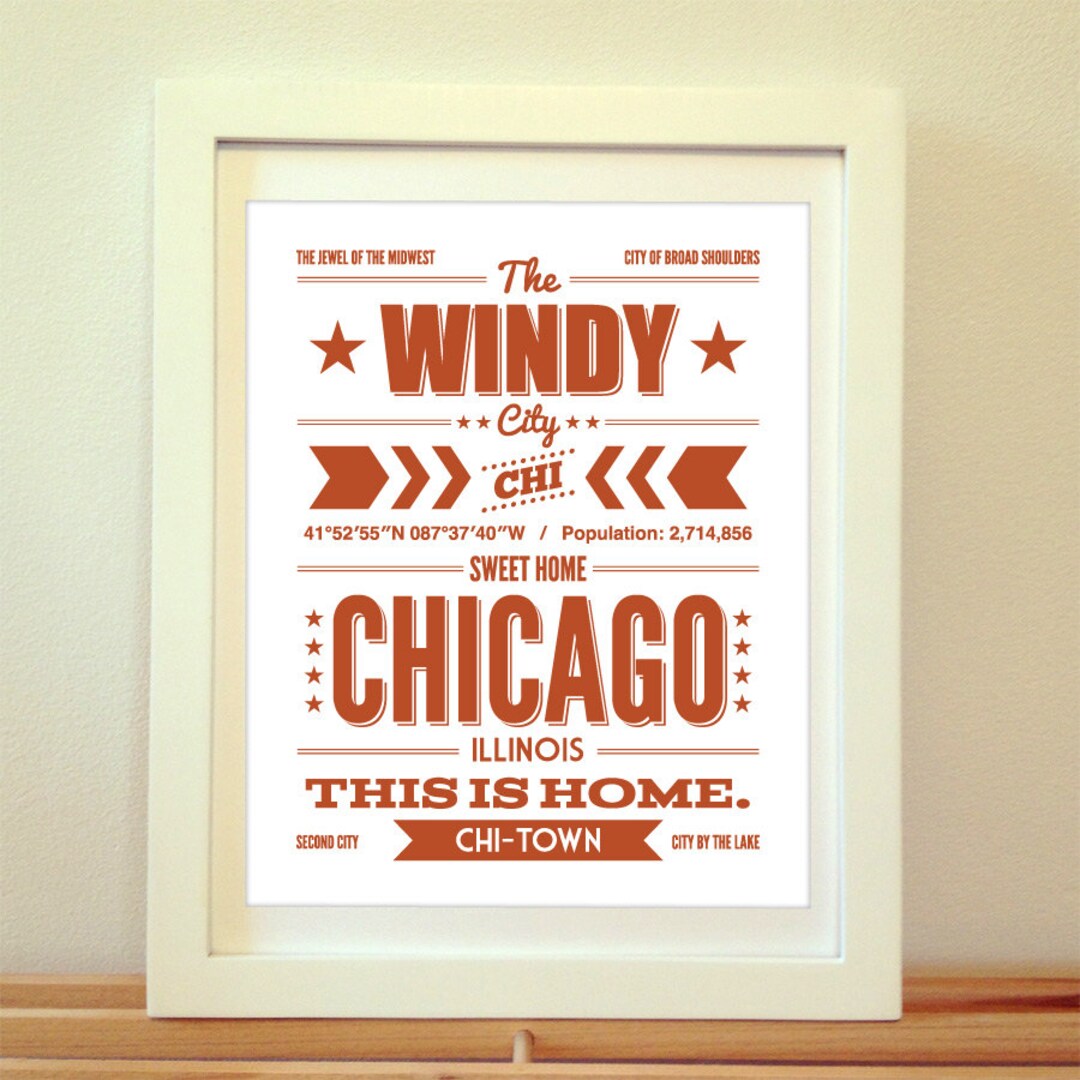 Chicago, CHI, Chicago Typography, Chicago Print, Chicago Art, Chicago ...