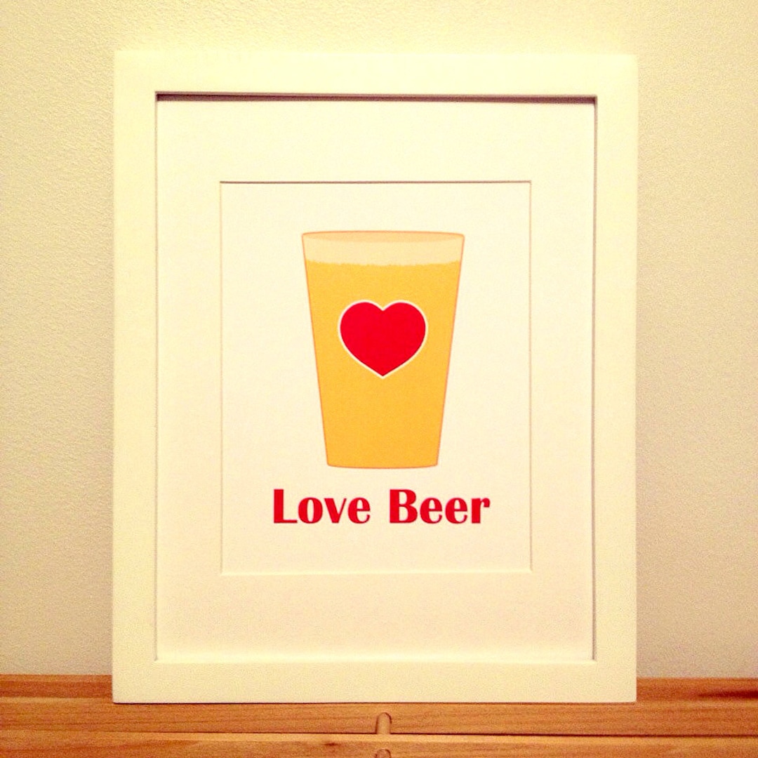Beer Love, Beer Print, Beer Art, Kitchen Quote, Kitchen Art, Beer Quote ...