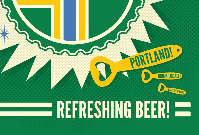 PDX Water Barley Hops Yeast Print - Portland, Portland Beer Print - Etsy
