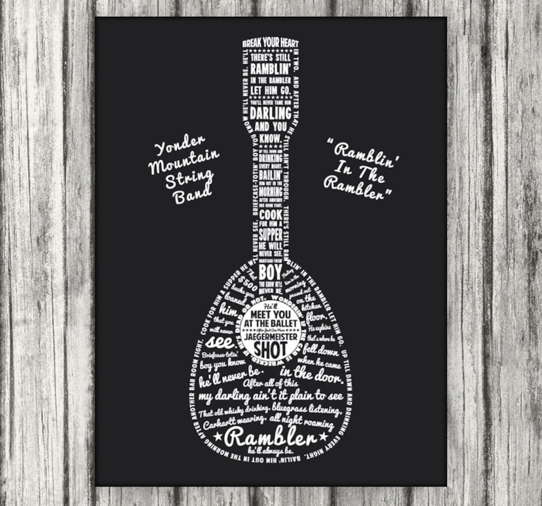 Custom Lyrics Printed in a Guitar, Mandolin, Bass, or Ukulele Shape ...