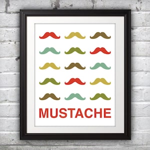 Mustache Print Poster, Mid Century Art, Quote Print, Mustache Art ...