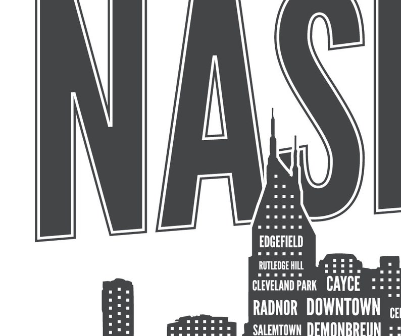 Nashville Neighborhood Poster, Nashville, Tennessee, Nashville Art ...