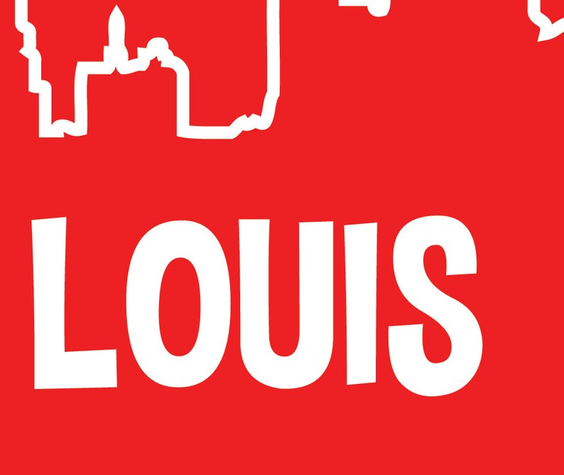 St. Louis Missouri Custom Color Skyline Print St. Louis Art - Etsy