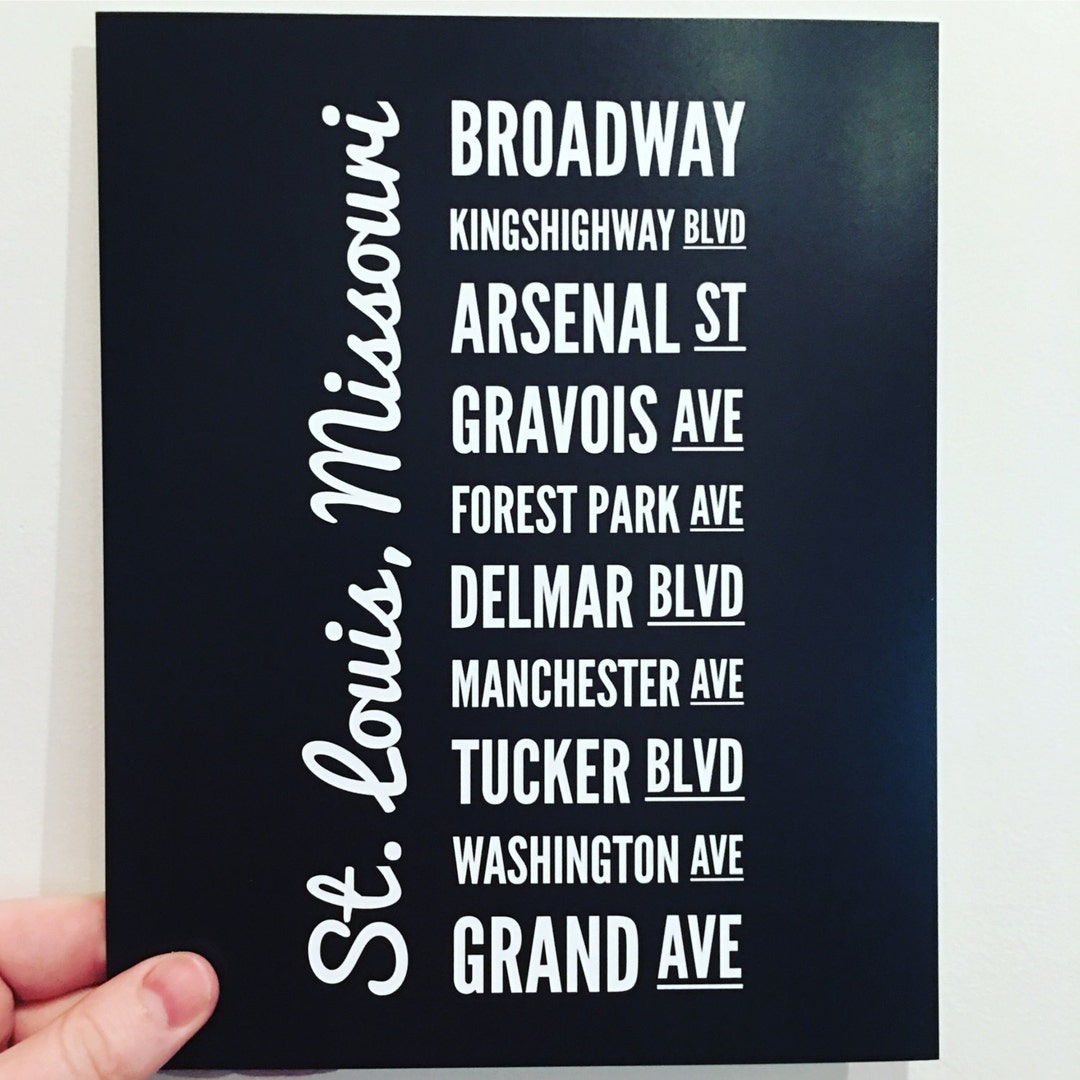 St. Louis Streets, Custom Poster, STL, St. Louis, Saint Louis, Saint ...
