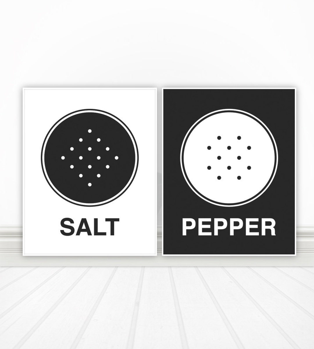 Salt & Pepper, Custom Color Kitchen Wall Art, Kitchen Decor, Home Decor ...