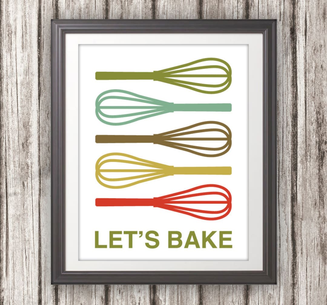 Whisk Print Poster, Baking Print, Baking Poster, Mid Century Art, Quote ...