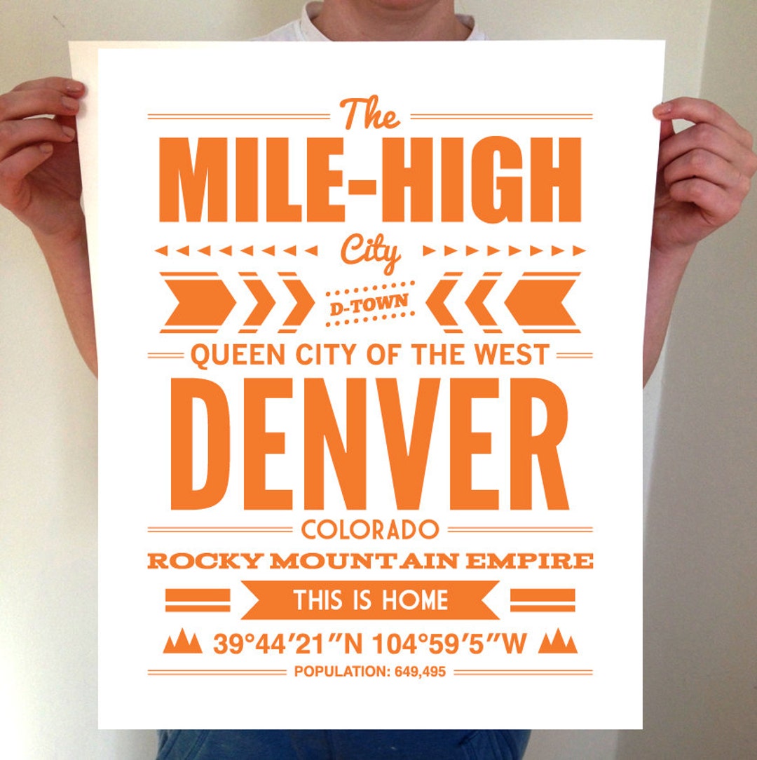 Denver, Colorado, Denver Typography, Denver Print, Denver Art, Denver ...