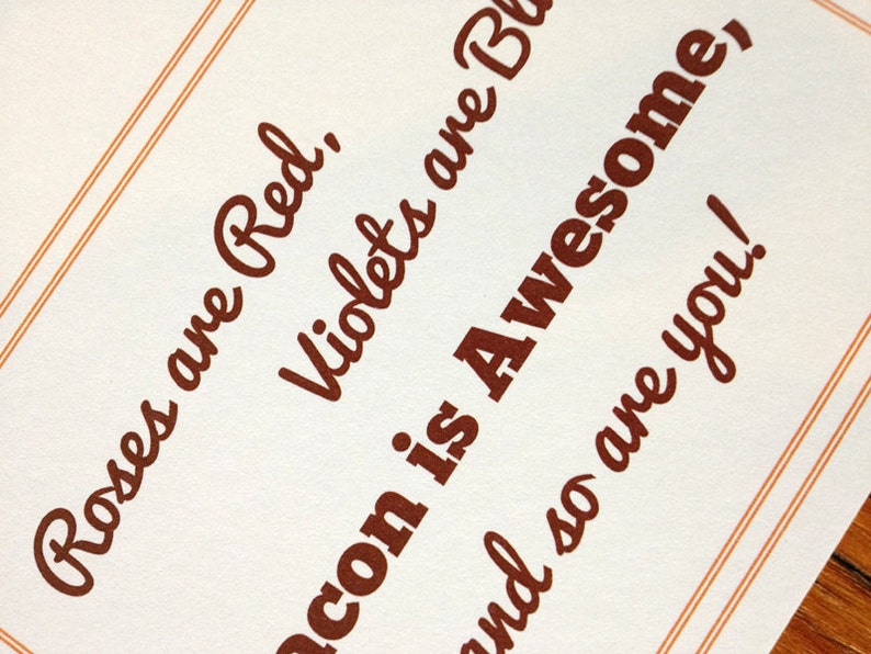 Bacon is Awesome Orange Thank You Card Set of 10 - Etsy