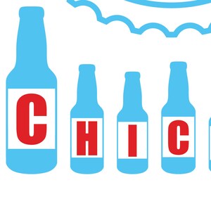 Chicago Skyline Beer Print, Chicago Beer, Chicago Skyline, CHI, Chicago ...