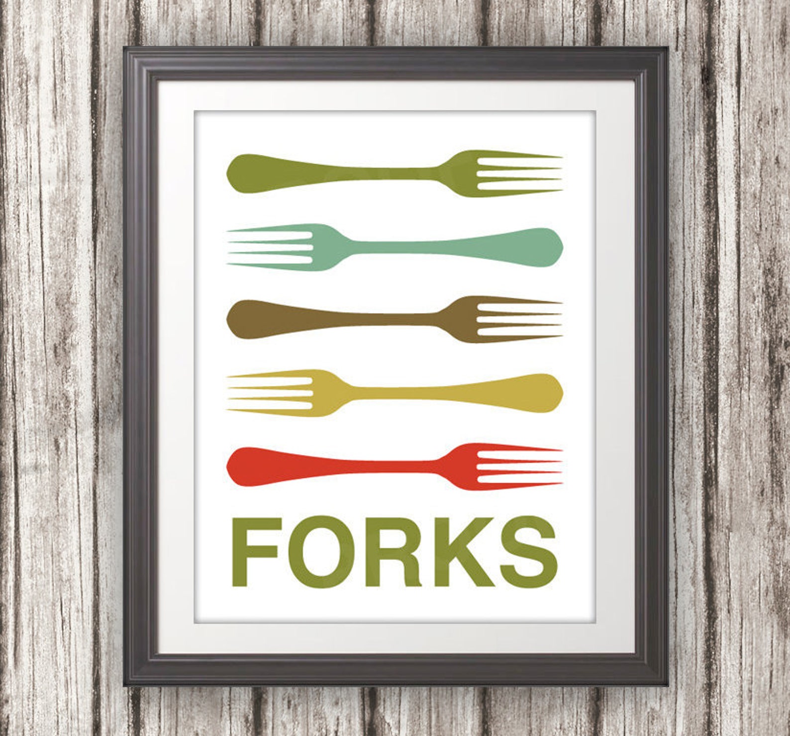 Forks Print Poster Mid Century Art Quote Print Kitchen Art - Etsy