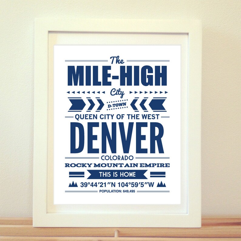 Denver Colorado Denver Typography Denver Print Denver Art - Etsy