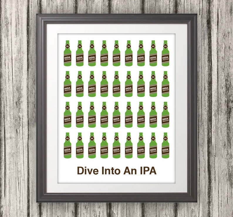 Dive Into an IPA, Beer, Beer Print, Craft Beer, Bar Art, Local Brew ...