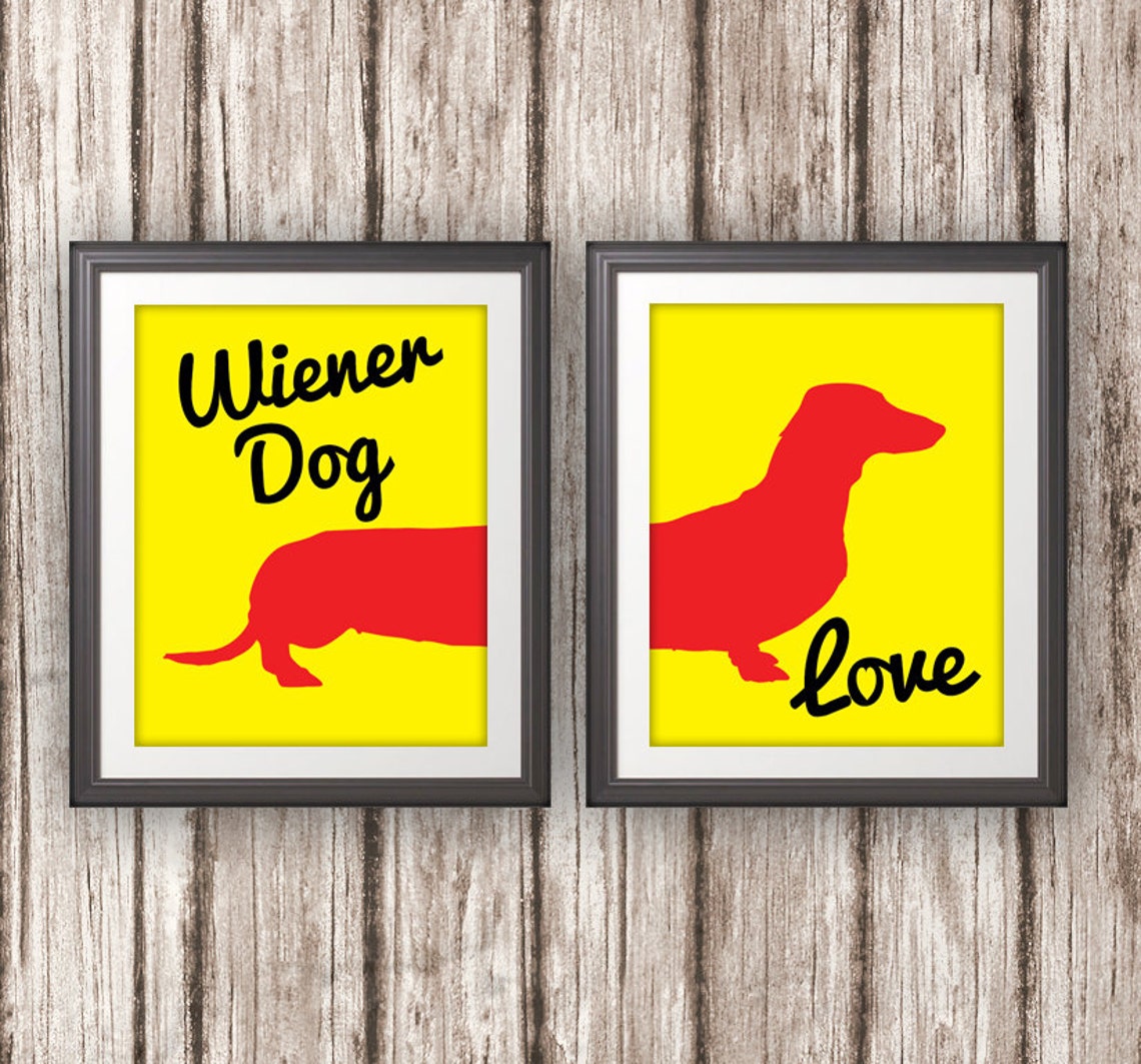 Wiener Dog Love, Wiener Dog, Dachshund, Wiener Dog Print, Wiener Dog ...