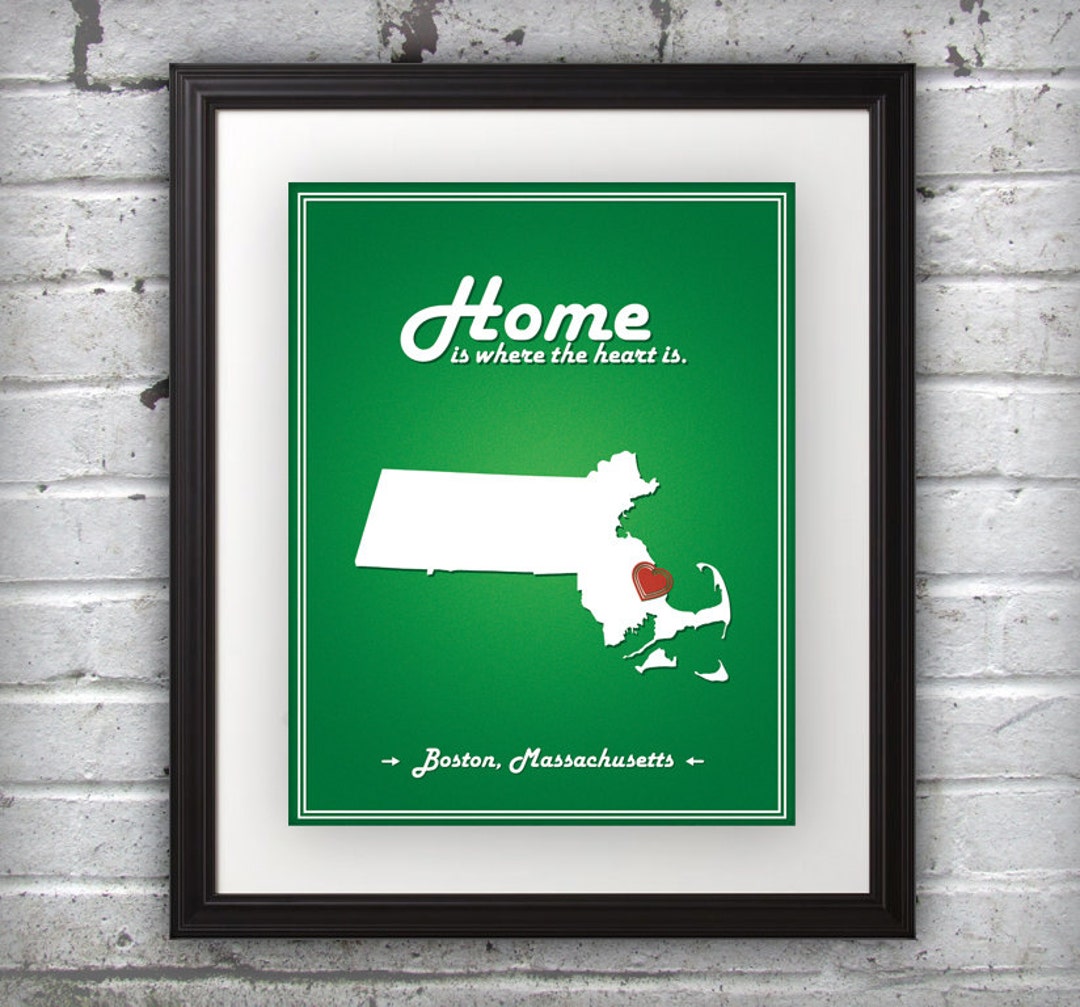 Massachusetts - Home is Where the Heart is - Massachusetts Custom State ...