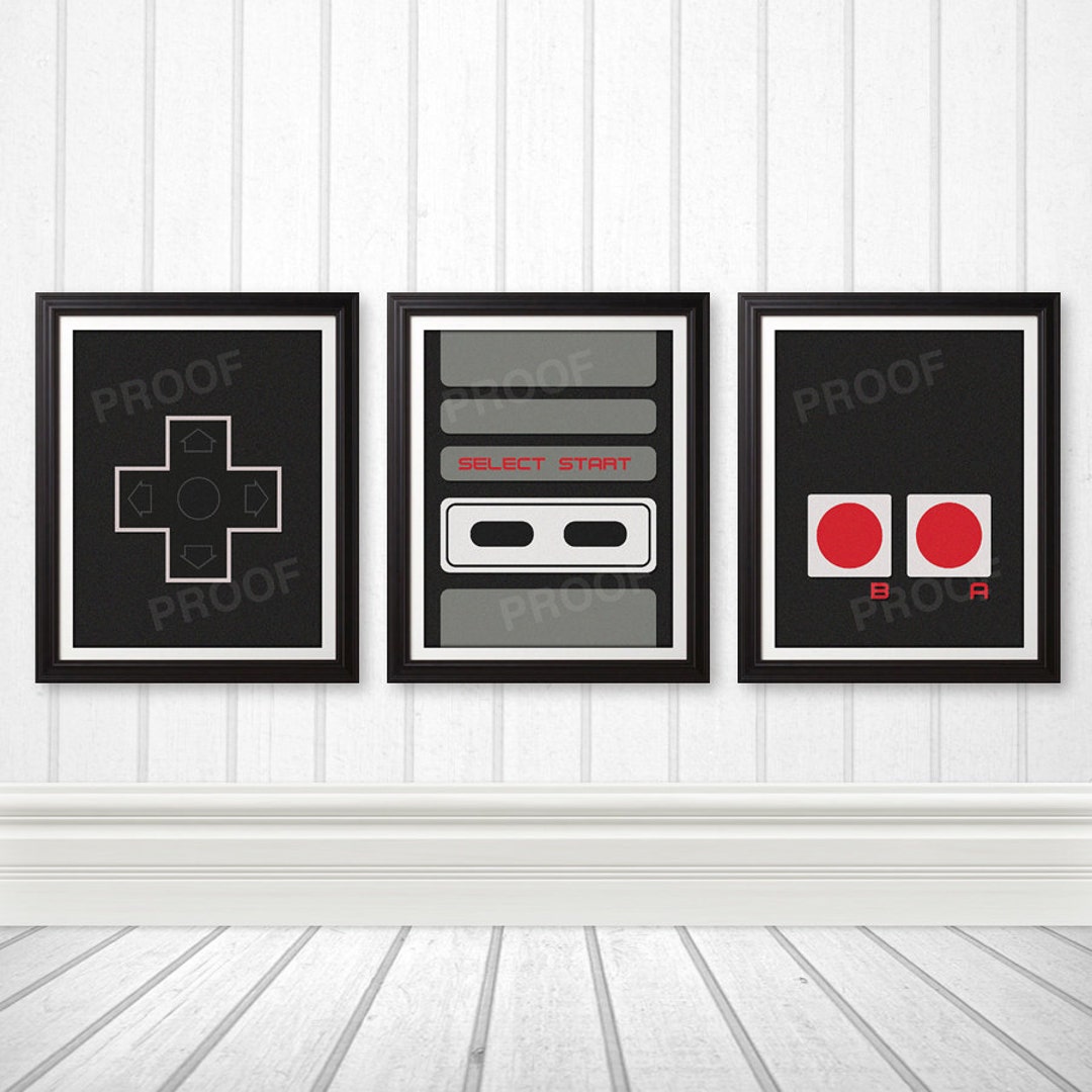 NES Controller Print Set, NES Art, Nerd Art, Geek Gift, Gamer Print ...