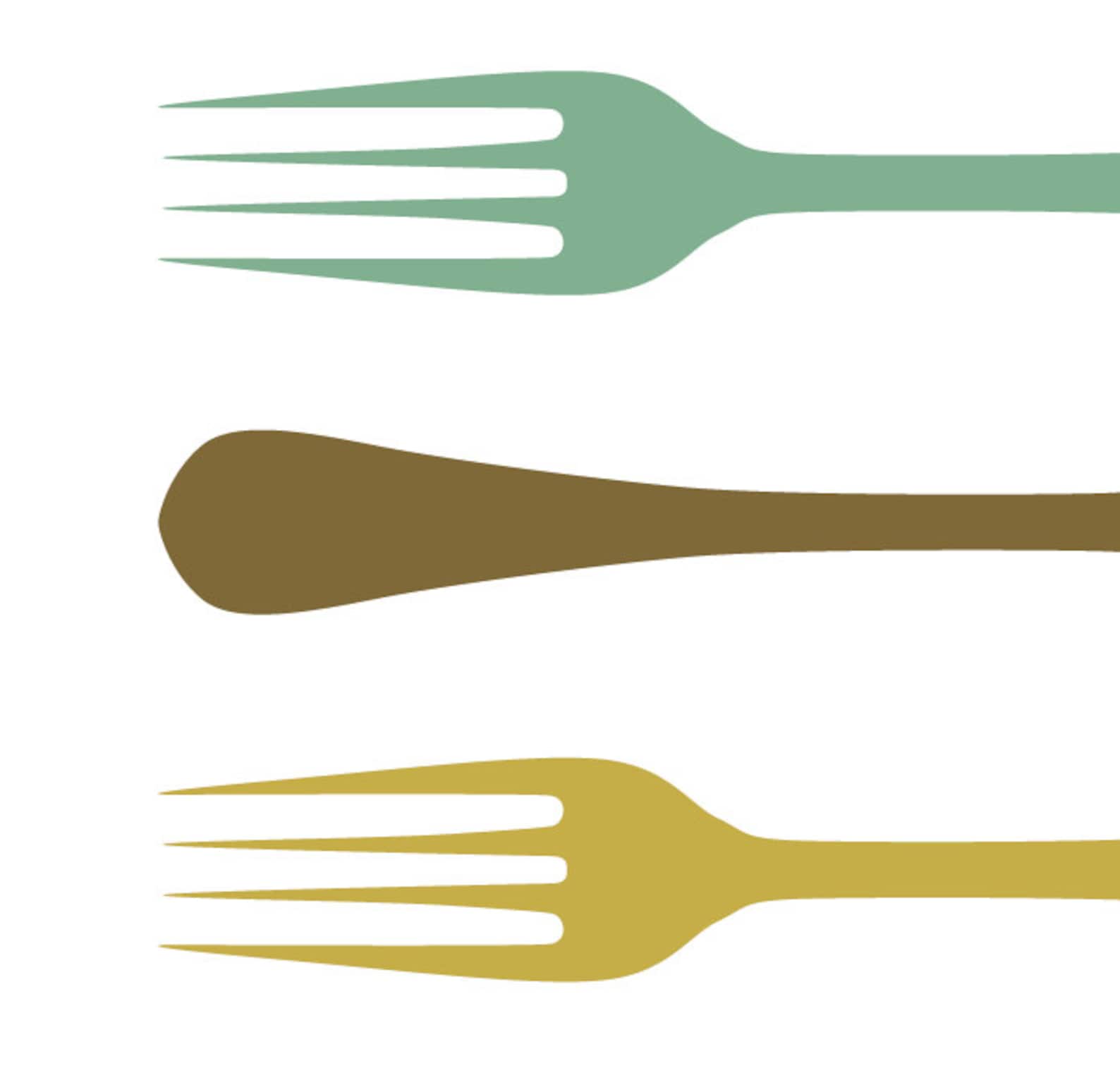 Forks Print Poster Mid Century Art Quote Print Kitchen Art - Etsy