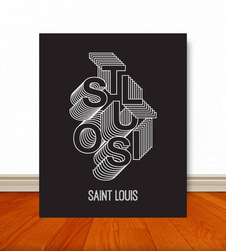 STL Steps Print - Saint Louis Missouri, Abstract Type, St. Louis Art ...