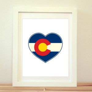 Colorado Heart, Colorado Heart Flag, Colorado Print, Colorado Home ...