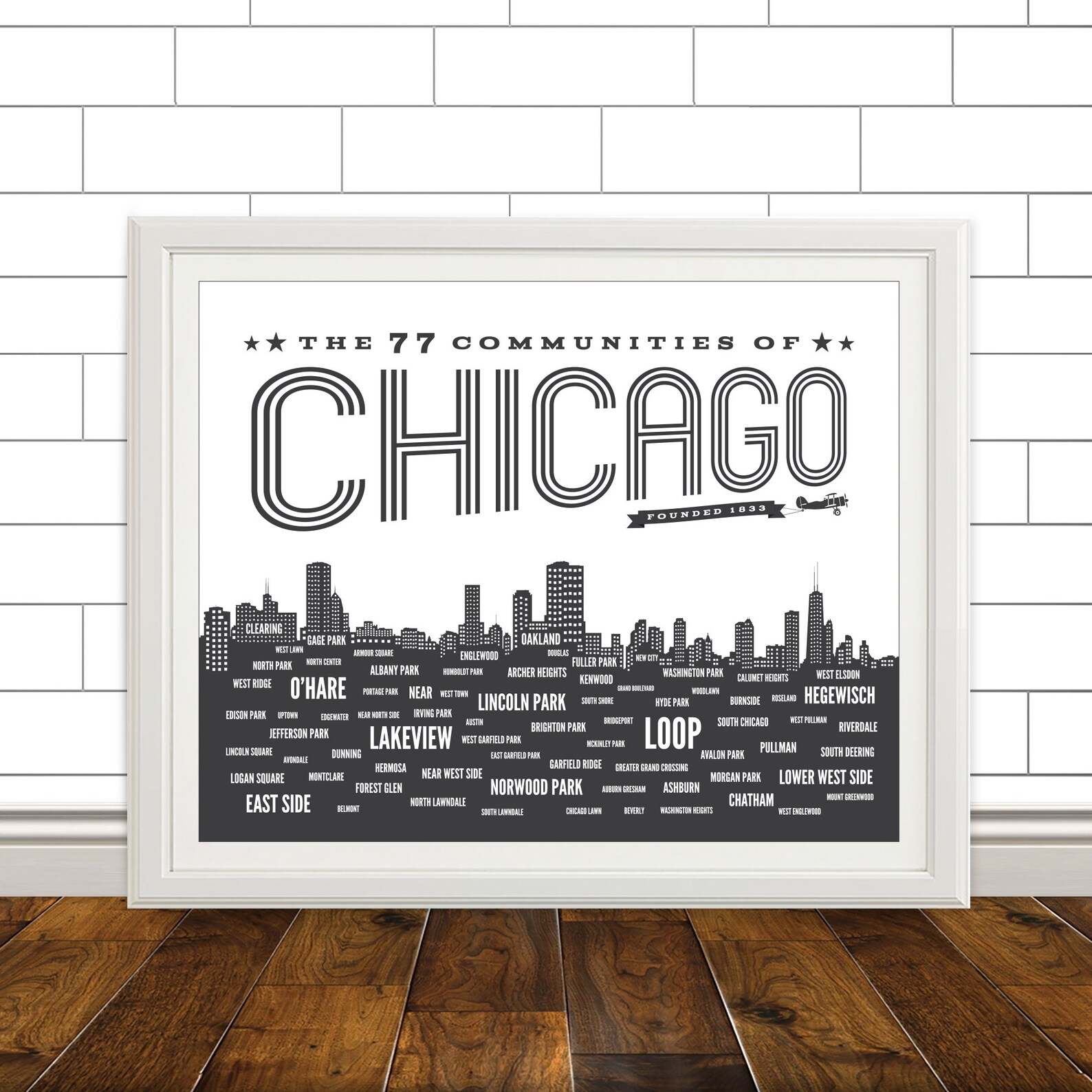 Chicago Neighborhood Poster Chicago Chicago Poster Chicago | Etsy