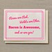 Bacon is Awesome Pink Individual Thank You Card - Etsy