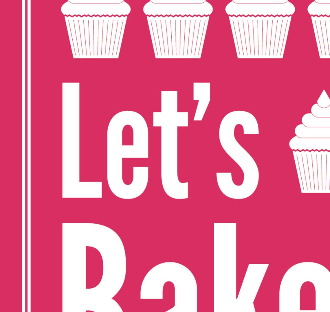 Let's Bake Cupcake: Kitchen Print Kitchen Art Kitchen - Etsy