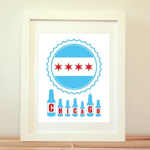 Chicago Skyline Beer Print, Chicago Beer, Chicago Skyline, CHI, Chicago ...