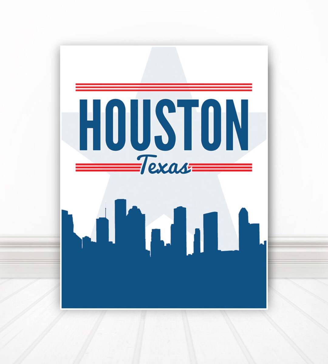 Houston, Houston Skyline, Houston Poster, Houston Print, Houston Sign ...