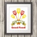 Flippin' Good Food, Kitchen Quote, Kitchen Art, Retro Kitchen Print ...