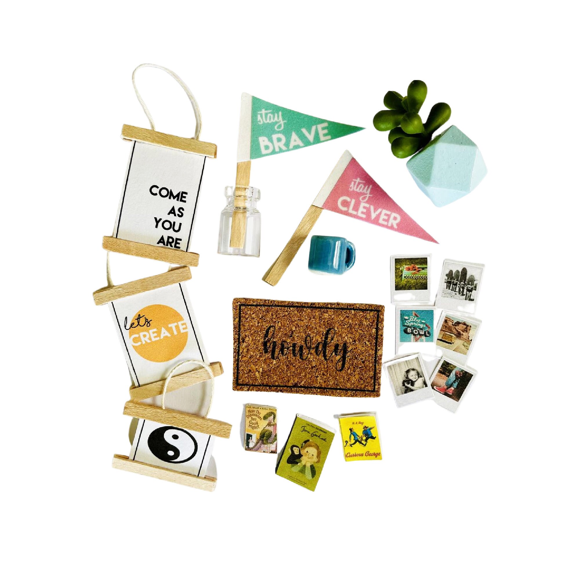 Miniature decor set modern mini collection for your | Etsy