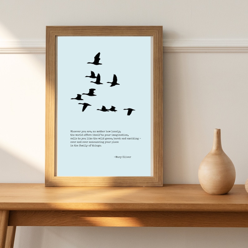 Mary Oliver Wild Geese Quote Art Print (digital Download) - Etsy