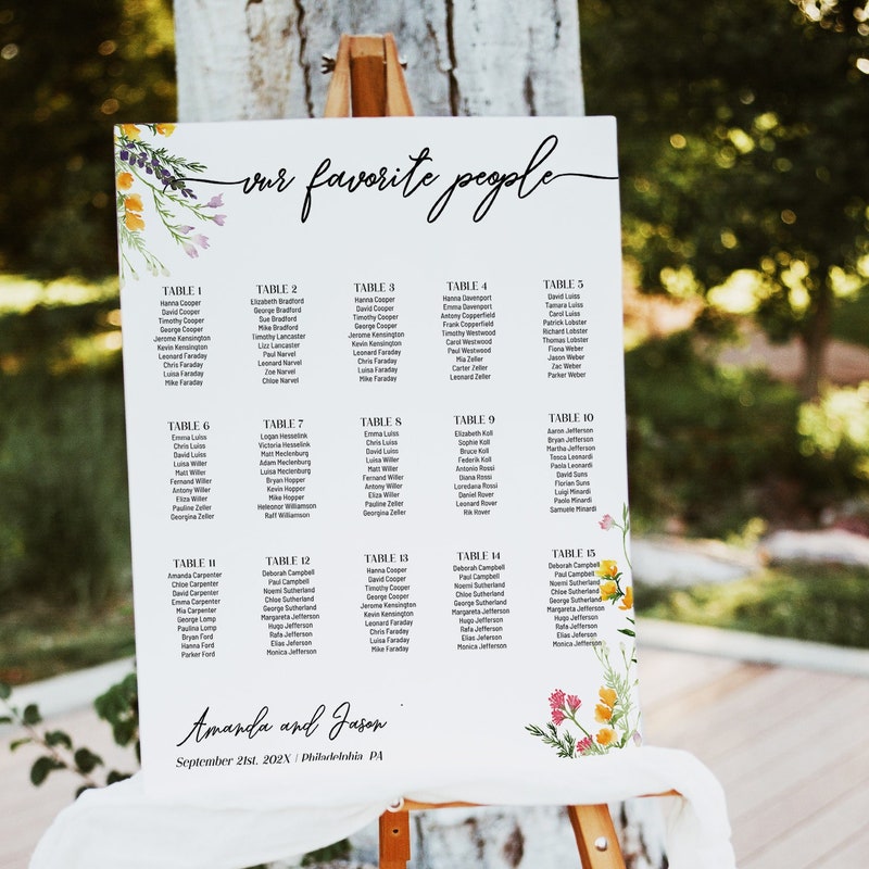 Colorful Seating Chart - Etsy